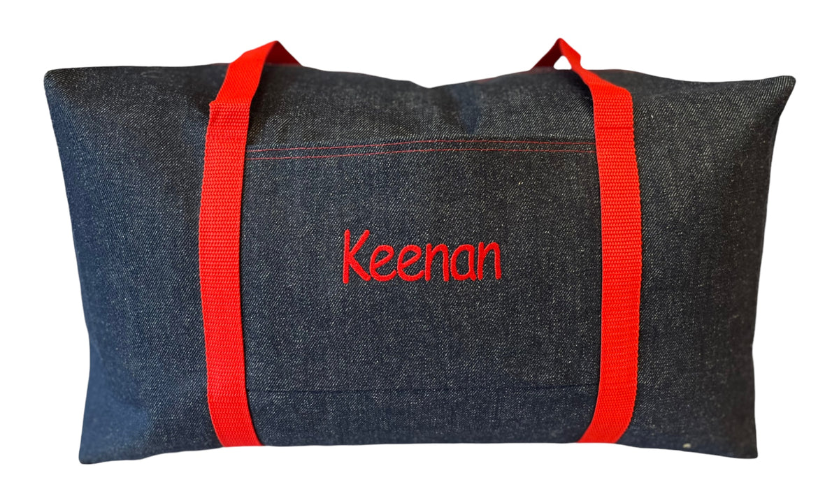 Denim & Red Large Duffle – M-Bellish